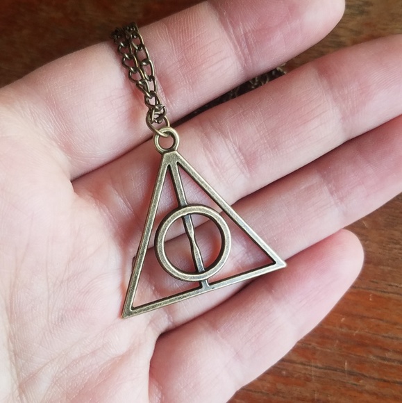 Jewelry | Nwot Bronze Harry Potter Deathly Hallows Necklace | Poshmark